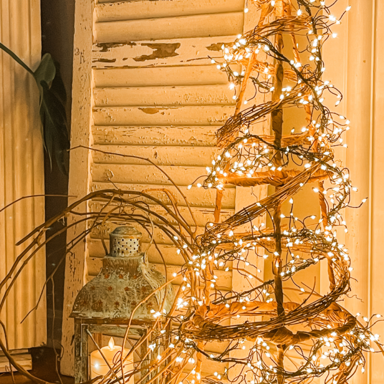 HOW TO DIY A FAUX GRAPEVINE TREE FOR CHRISTMAS - Saved from Salvage